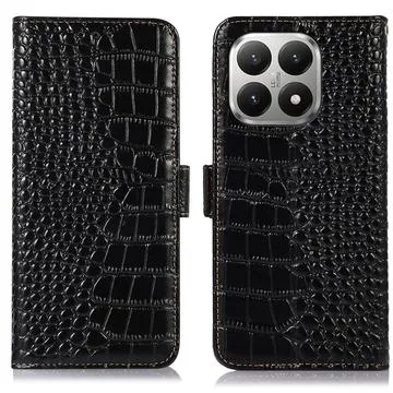 XIAOMI 17T PRO CROCODILE SERIJA KOŽNA MASKA-NOVČANIK SA RFID-OM - CRNA