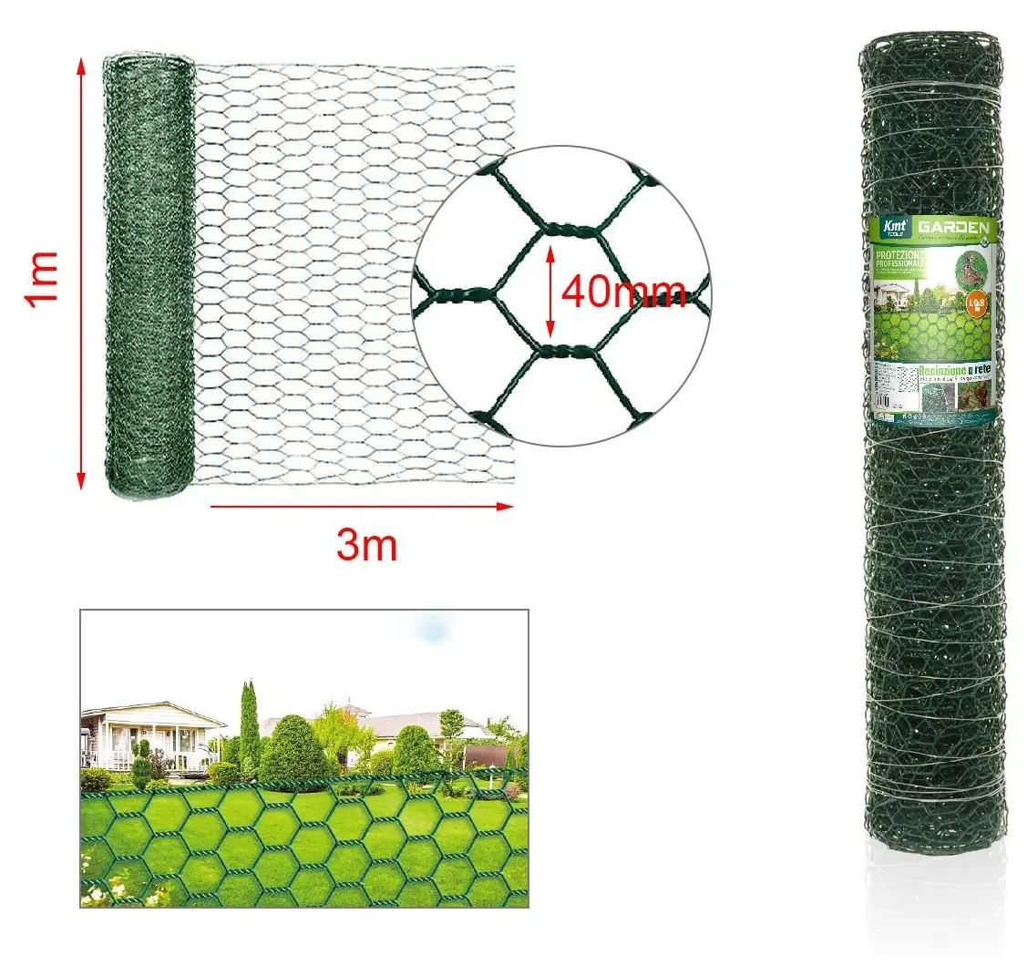 KMT Plastificirana šestougaona mreža, 1x3m