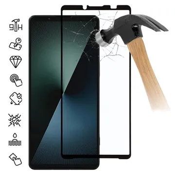 SONY XPERIA 1 VIII FULL COVER TEMPERED GLASS SCREEN PROTECTOR - 9H - BLACK EDGE