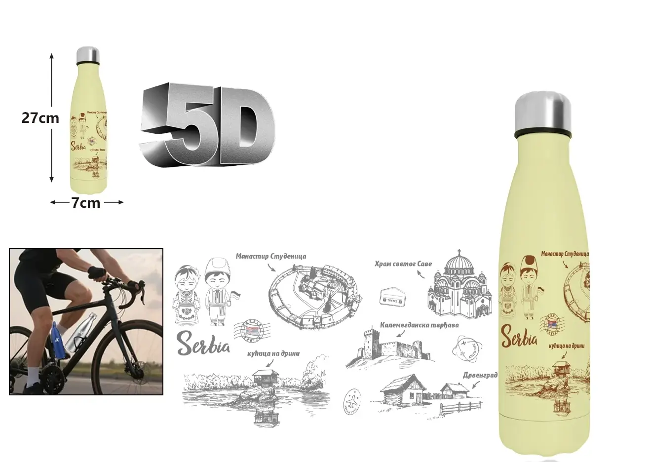 KMT 5D Coca-Cola Srbija Termos šolja, Žuta