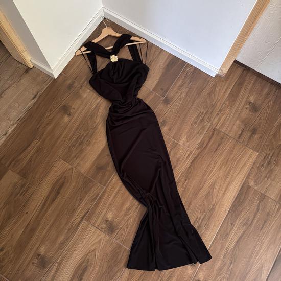 Zara prelepa viralna crna midi haljina Novo