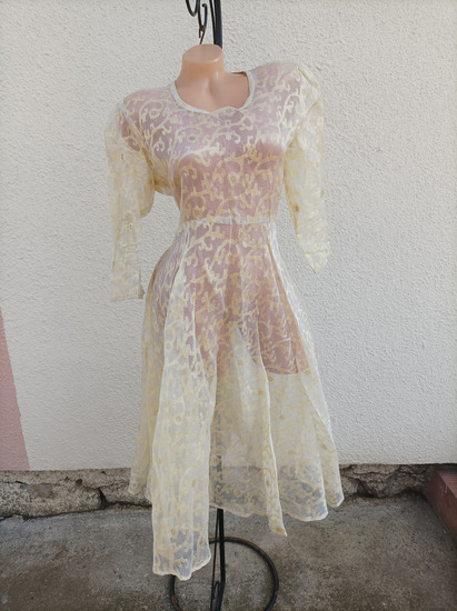 Vintage Žuta Providna Haljina 50-e M