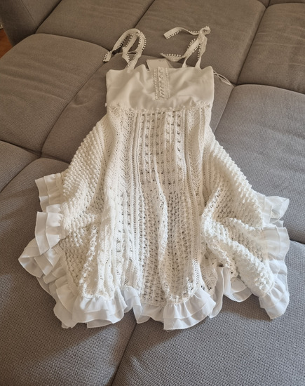 Zara STUDIO Bela Heklana Haljina LIMITED NOVA