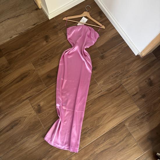 Zara lepa midi Barbie roze haljina Novo