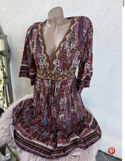 Italijanska boho braon haljina