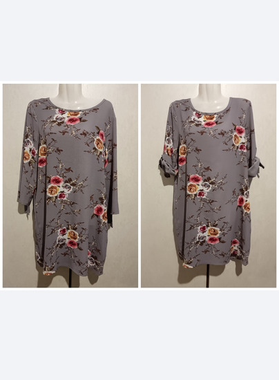 FLORAL haljina sa podesivim rukavima