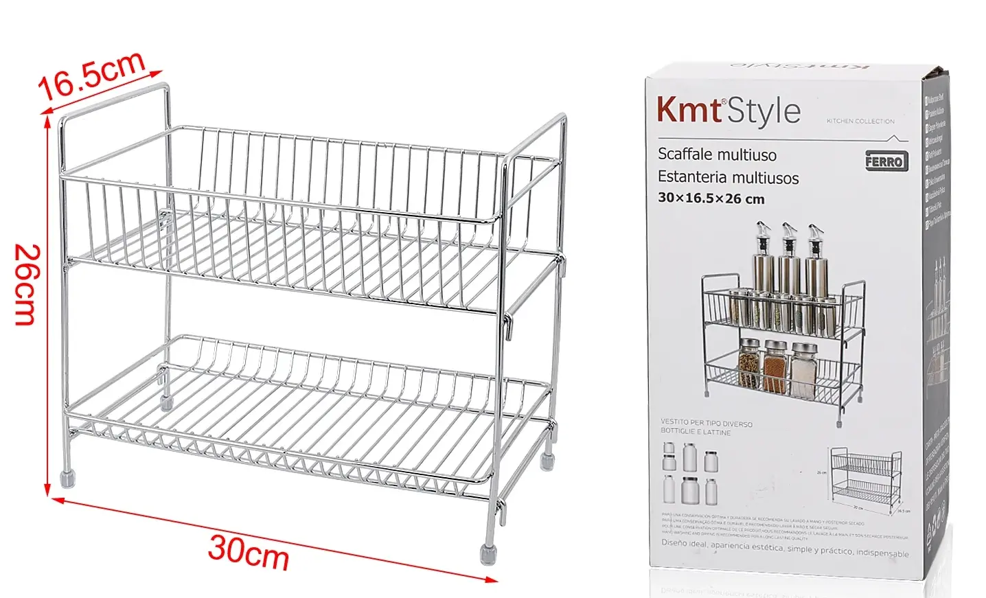 KMT Rastavite stalak za skladištenje, 30x26x16.5cm, Bela