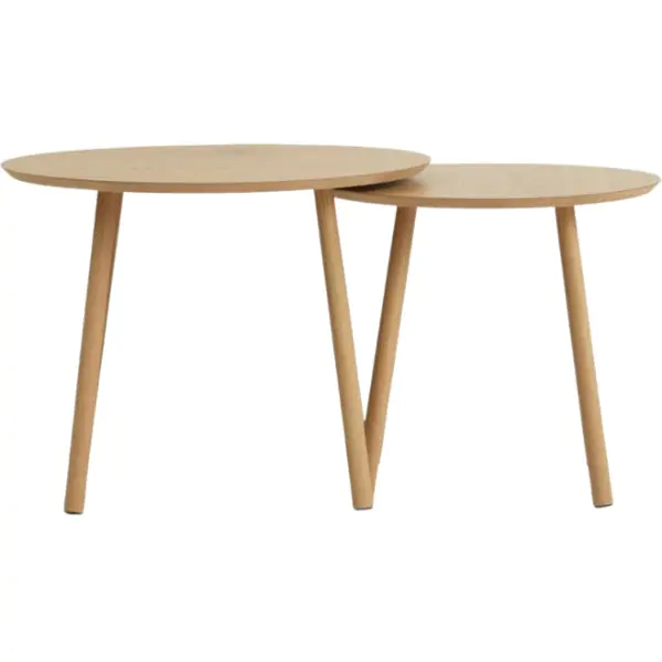 Set stočića MUNKEBO Ø55/Ø45 natur hrast boja 2kom