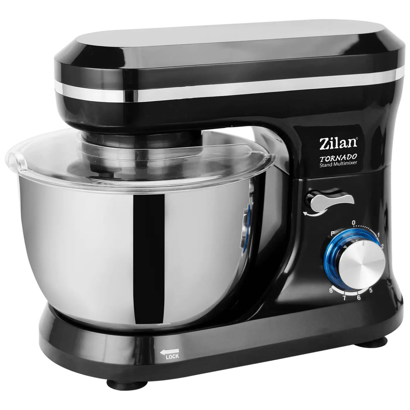 ZILAN Mikser sa posudom ZLN1215, 8 Brzina, 4.5 l, 1000 W, Crni