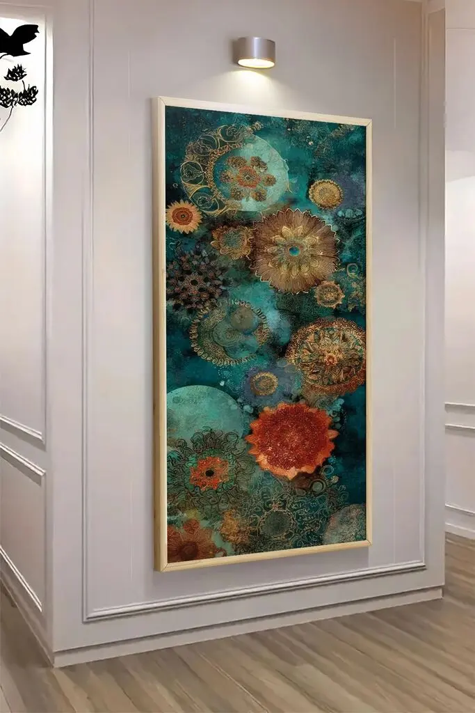 Wallity Dekorativna uramljena slika, 70x33cm, Šarena