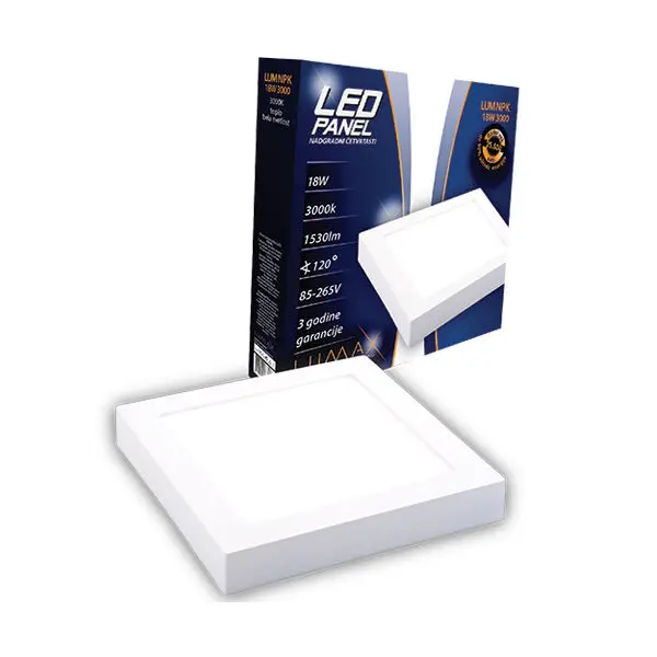 Lumax Nadgradni četvrtasti LED panel Lumnpk, 18W, 3000K, 1530lm, Φ225x225x33
