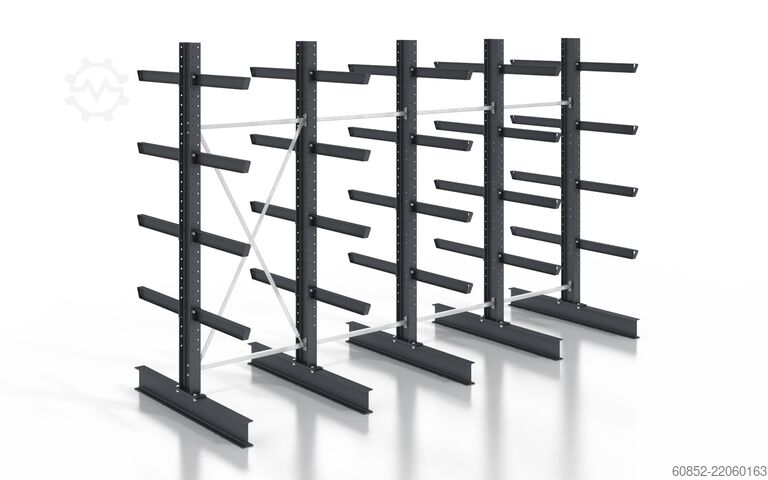 Konzolni regál
5,12 lfm. Kragarmregal Doppelseitig 3,15 cm Höhe 80 cm Nutztiefe 500 kg/Arm