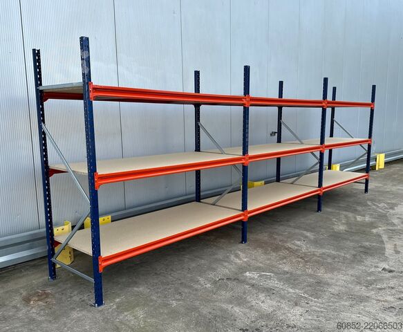 Regal širokog raspona za skladištenje
ca. 57 lfm. Weitspannregale H: 200 cm T: 80 cm , 400 kg Fachlast , 3 Ebenen
