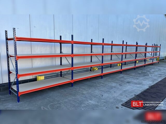 Regal širokog raspona za skladištenje
ca. 57 lfm. Weitspannregale H: 200 cm T: 80 cm , 400 kg Fachlast , 4 Ebenen