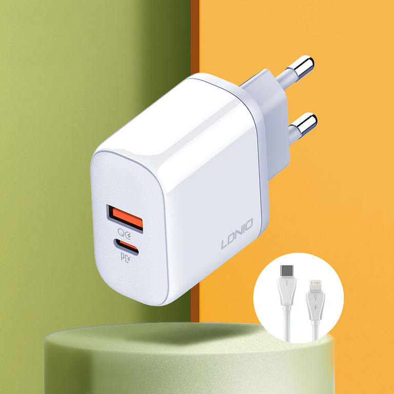 Kucni punjac LDNIO A2526C PD, QC4+, QC3.0, PPS 45W Type C na Lightning za iPhone 17