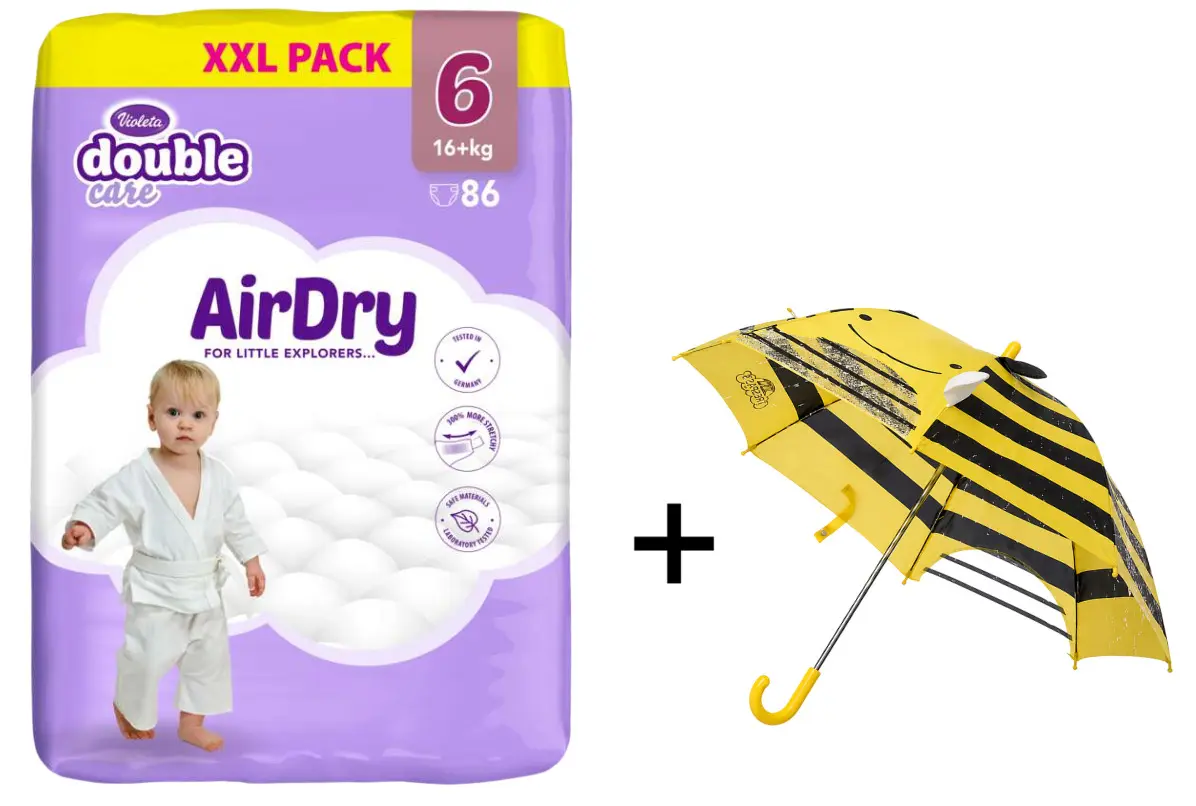 Violeta DC Pelene Air Dry 6, 16+kg, 86/1 + Poklon kišobran pčelica