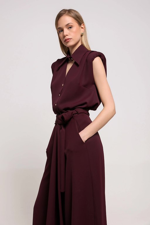 BORDO BLUZA SA NAGLAŠENOM KRAGNOM