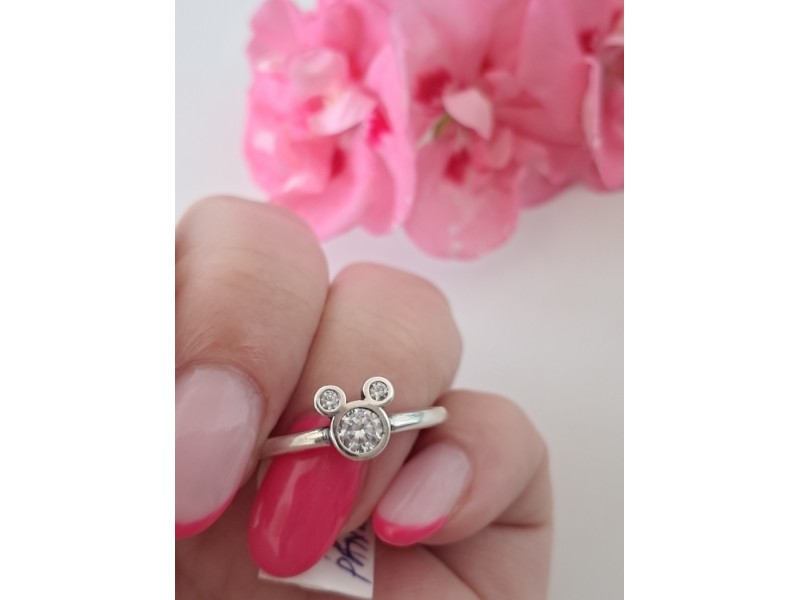 Nov Pandora prsten Mickey Mouse 925 18mm