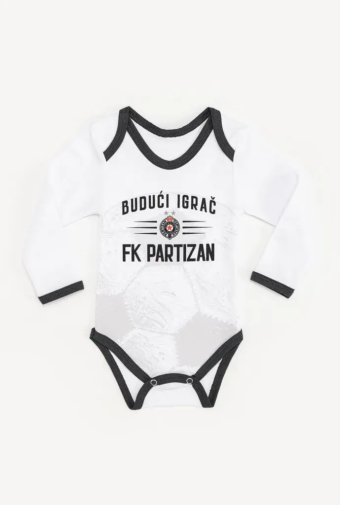 Partizan-Stefan Bodi dugih rukava za bebe Partizan budući igrač, Beli