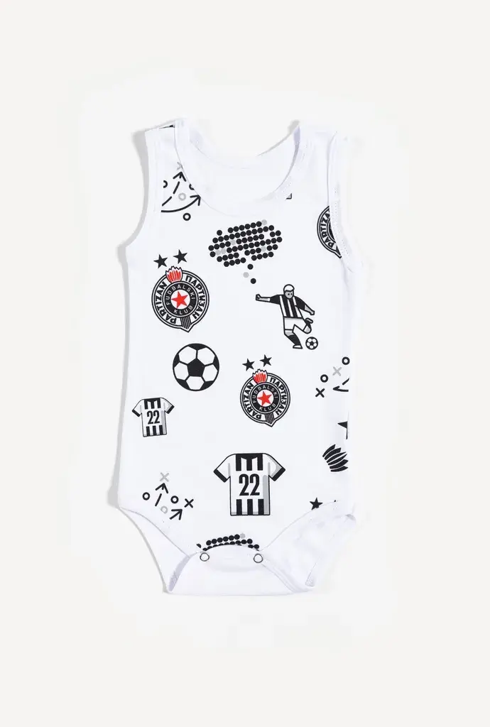 Partizan-Stefan Bodi atlet za bebe za bebe Partizan, Belo-crni