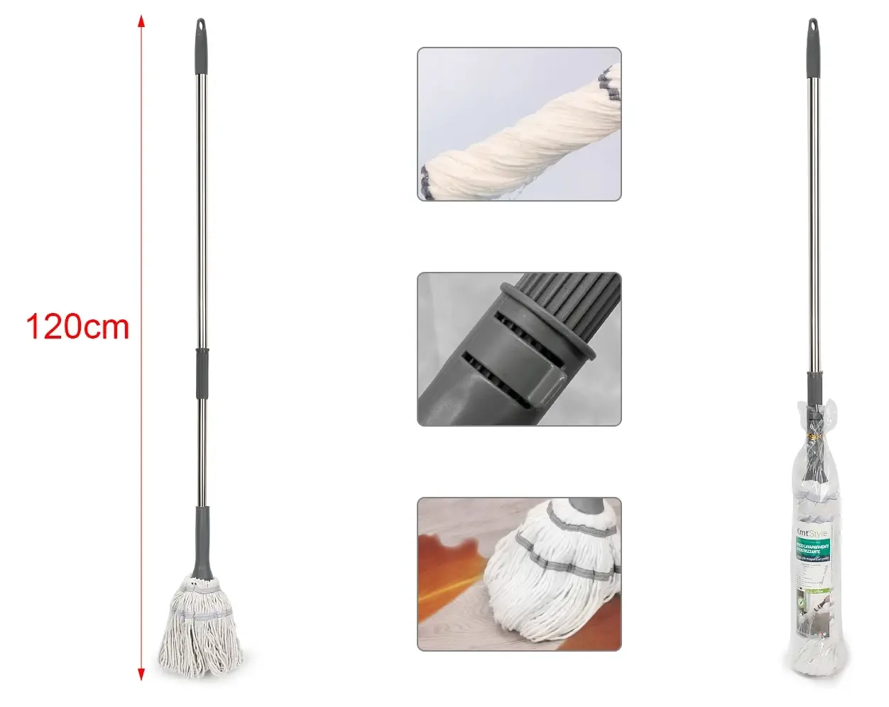 KMT Mop za brisanje podova, Direktna ručka, 120cm