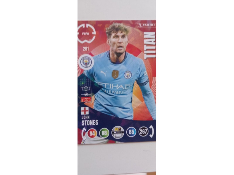 PANINI CLUB WORLD CUP 2025 JOHN STONES ADRENALYN XL 281