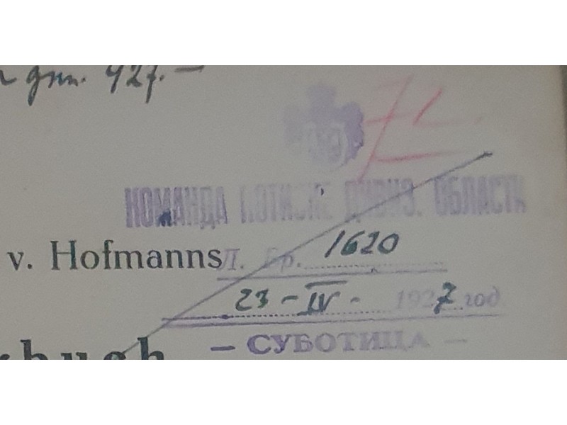 Arhiva Potiske divizije 1927 i fabrike Herz
