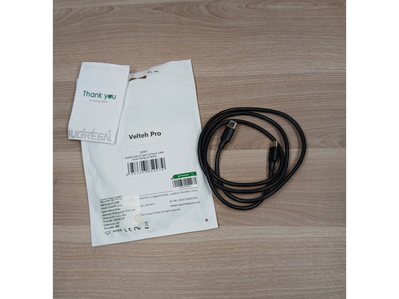 UGREEN Kabl Type C na Type C, US286, 1m