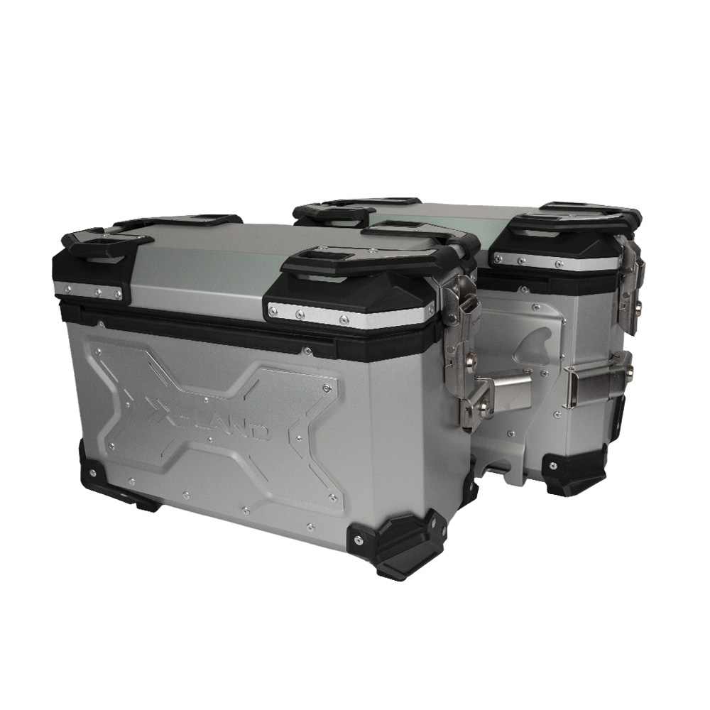 Bočni koferi za motor X-LAND Aluminijumski sivi 30L+30L Y-MODEL