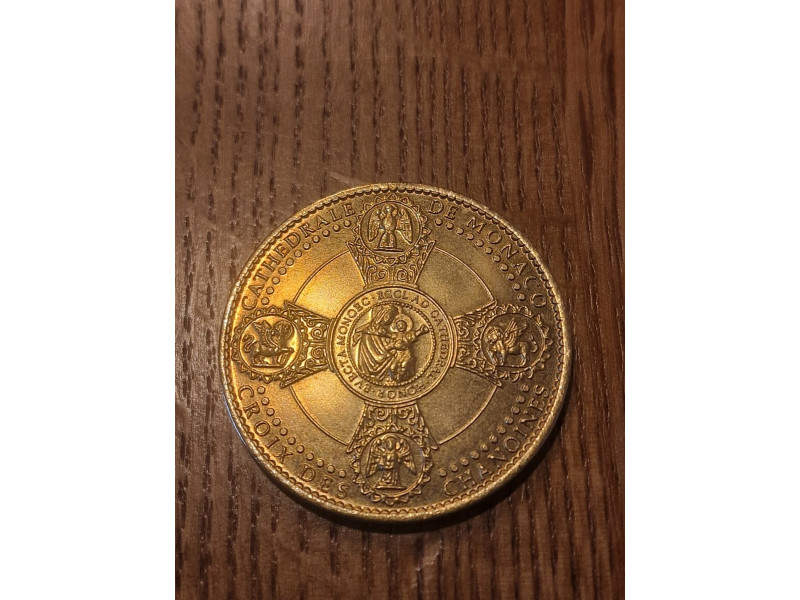 Monaco Katedrala Komemorativna Medalja Bronza UNC
