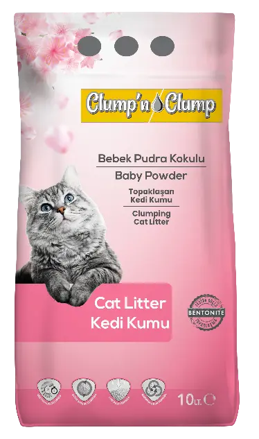 Clump 'n Clump Posip za mačke, Bebi puder, 10 l