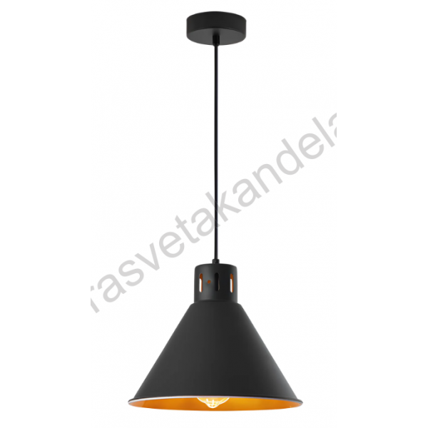 Visilica 1xE27 crna P006