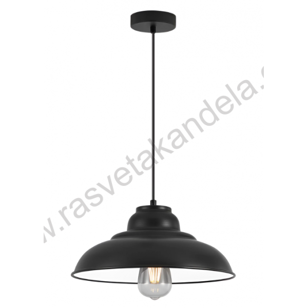 Visilica 1xE27 crna P004
