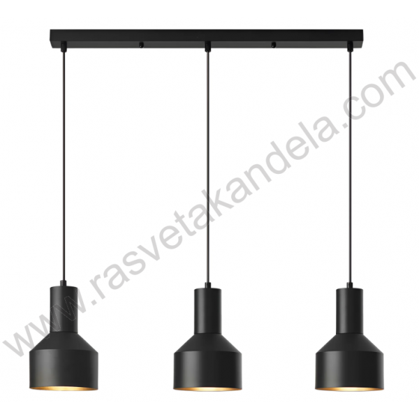 Visilica 3xE27 crna P001