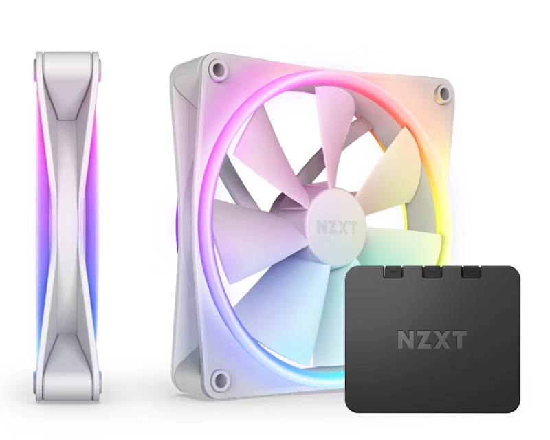 NZXT F140 RGB Duo Twin Pack 140mm White RF-D14DF-W1