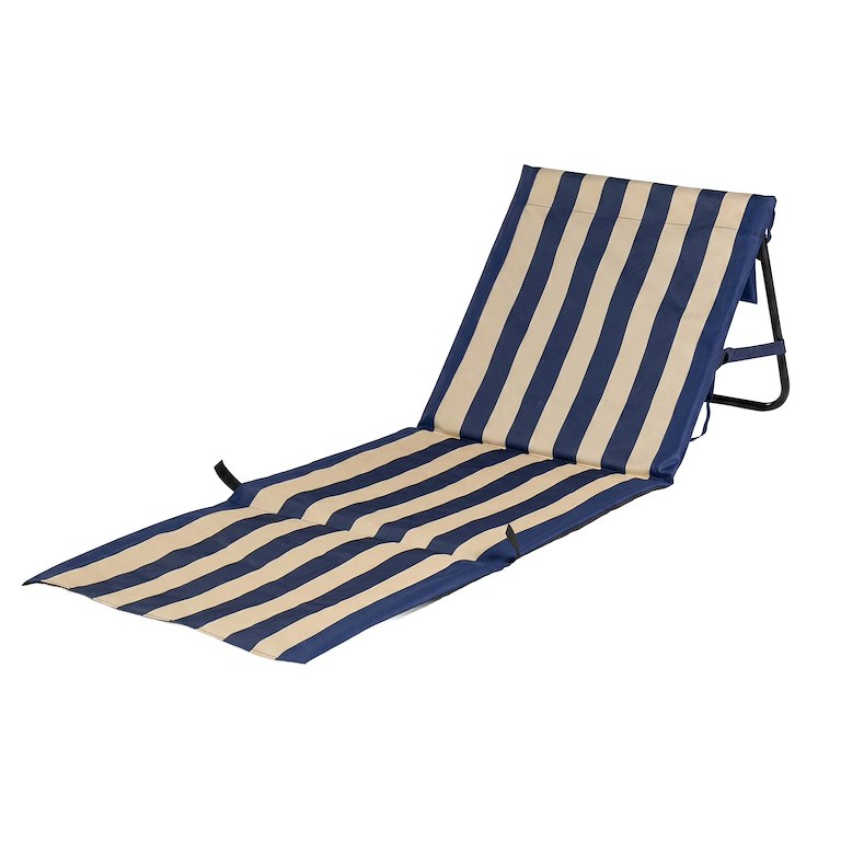 Svilanit prostirka za plažu sa naslonom Stripes, plava/bež