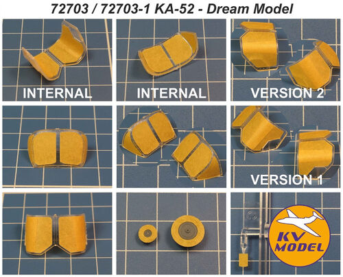 NEW! KV Models 72703 Kamov Ka-52 / Ka-52 K Alligator - Masks Set + Wheel Masks (for Dream Model DM720024 and DM720032 Kits)