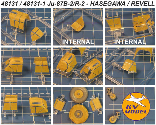 NEW! KV Models 48131 Junkers Ju-87 B-2 / R-2 and U-2 Stuka - Masks Set + Wheel Masks (for Revell and Hasegawa Kits)