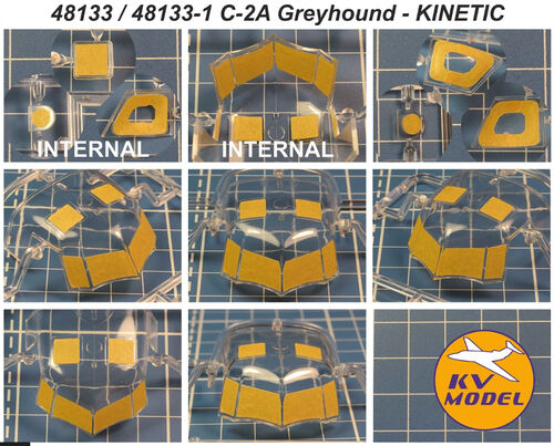 NEW! KV Models 48133-1 Grumman C-2A Greyhound - Double-Sided Masks Set + Wheel Masks (for Kinetic 48025 Kit)