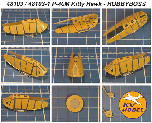 NEW! KV Models 48103 Curtiss P-40 M Kitty Hawk - Masks Set + Wheel Masks (for Hobby Boss 85801 Kit)