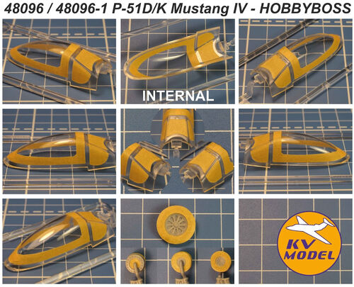 NEW! KV Models 48096 North American P-51 D/K Mustang IV - Masks Set + Wheel Masks (for Hobby Boss 85802 / 85806 / 85807 and 85808 Kits)