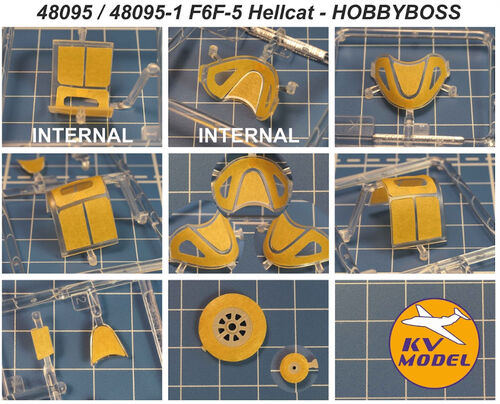 NEW! KV Models 48095 Grumman F6F-5 / F6F-5N Hellcat and Hellcat Mk.II - Masks Set + Wheel Masks (for Hobby Boss 80339 / 80341 and 80361 Kits)