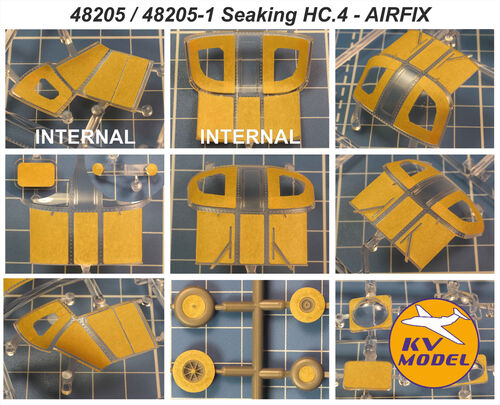 NEW! KV Models 48205-1 Westland Sea King HC.4 / HAS.1 / HAS.5 and HU.5 - Double-Sided Masks Set + Wheel Masks (for Airfix A11006 and A11008 Kits)