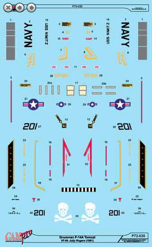 CAM P7220 Grumman F-14 A Tomcat - VF-84 Jolly Rogers 1981 USS Nimitz