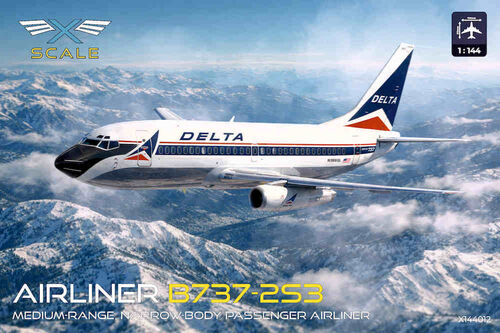 X-Scale 144012 Boeing 737-2S3 (737-200) - Delta Airlines with 3D-Printed Engine Fan Blades