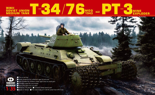 NEW! Pig Models 35-007 T-34/76 (Mod.1943) with PT-3 Mine Exploder