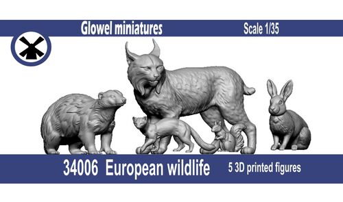 Glowel Miniatures 34006 European Wildlife (5 Figures / 3D-Printed)