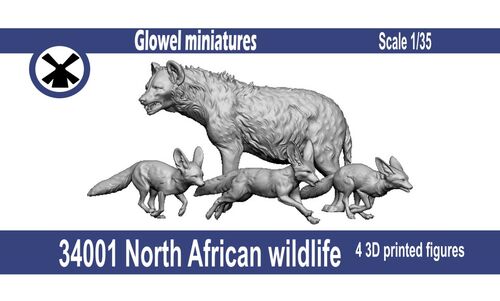 Glowel Miniatures 34001 North African Wildlife (4 Figures / 3D-Printed)