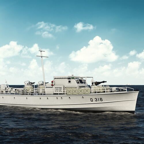 NEW! Black Cat Models 350025c British Royal Navy Fairmile C Type Motor Launch (3D-Printed)