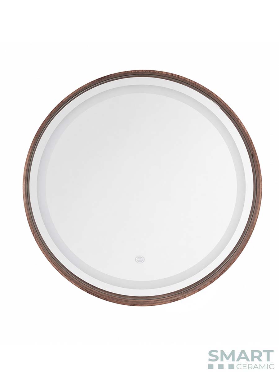 Led ogledalo touch Ela Ø60cm drvo ram Smart Ceramic